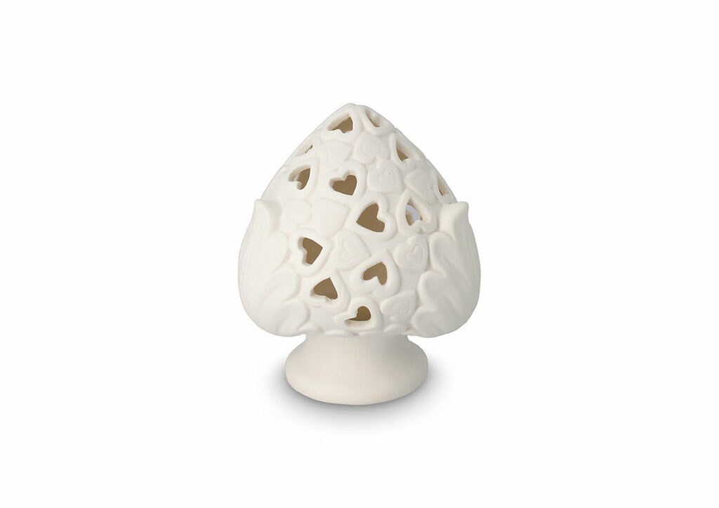 Pomo in ceramica design cuori con led - 7 cm (h) - Ecotek Srl